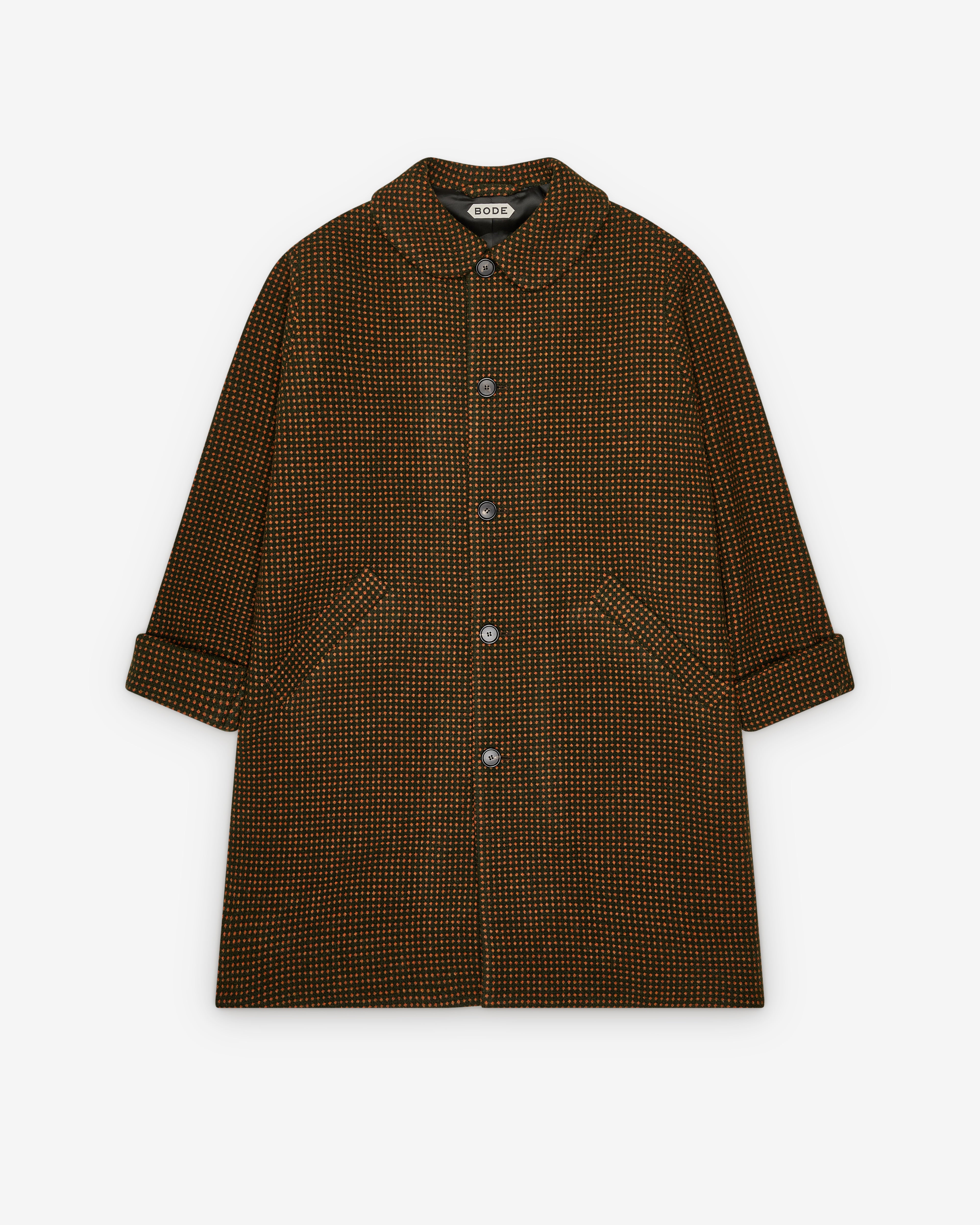 Bode: Men's Hedgerow Coat (Orange/Green) | DSMNY E-SHOP