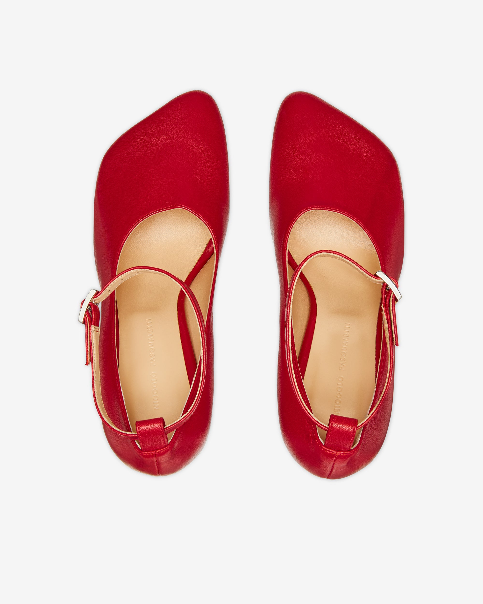 Niccolo Pasqualetti: Women's Obliqua Block Heel Pumps (Red) | DSMNY E-SHOP