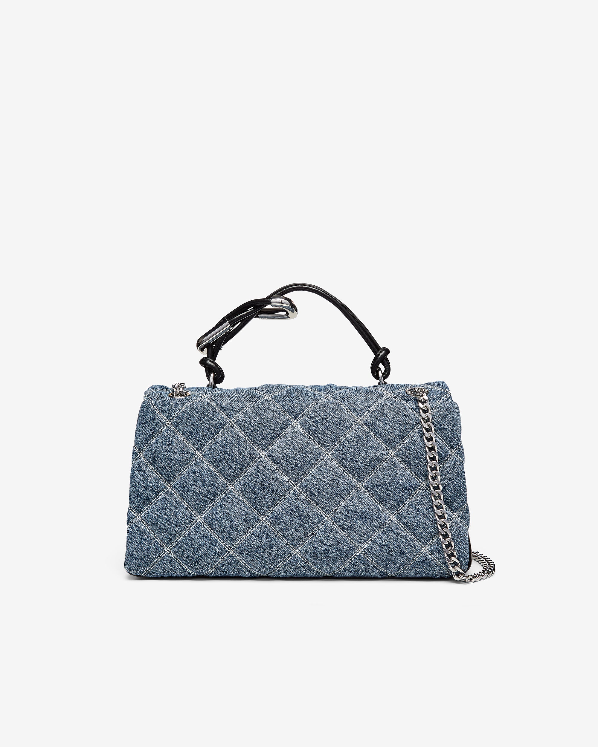 Marc Jacobs: Women's The Quilted Denim Dual Convertible Shoulder Bag (Indigo) | DSMNY E-SHOP