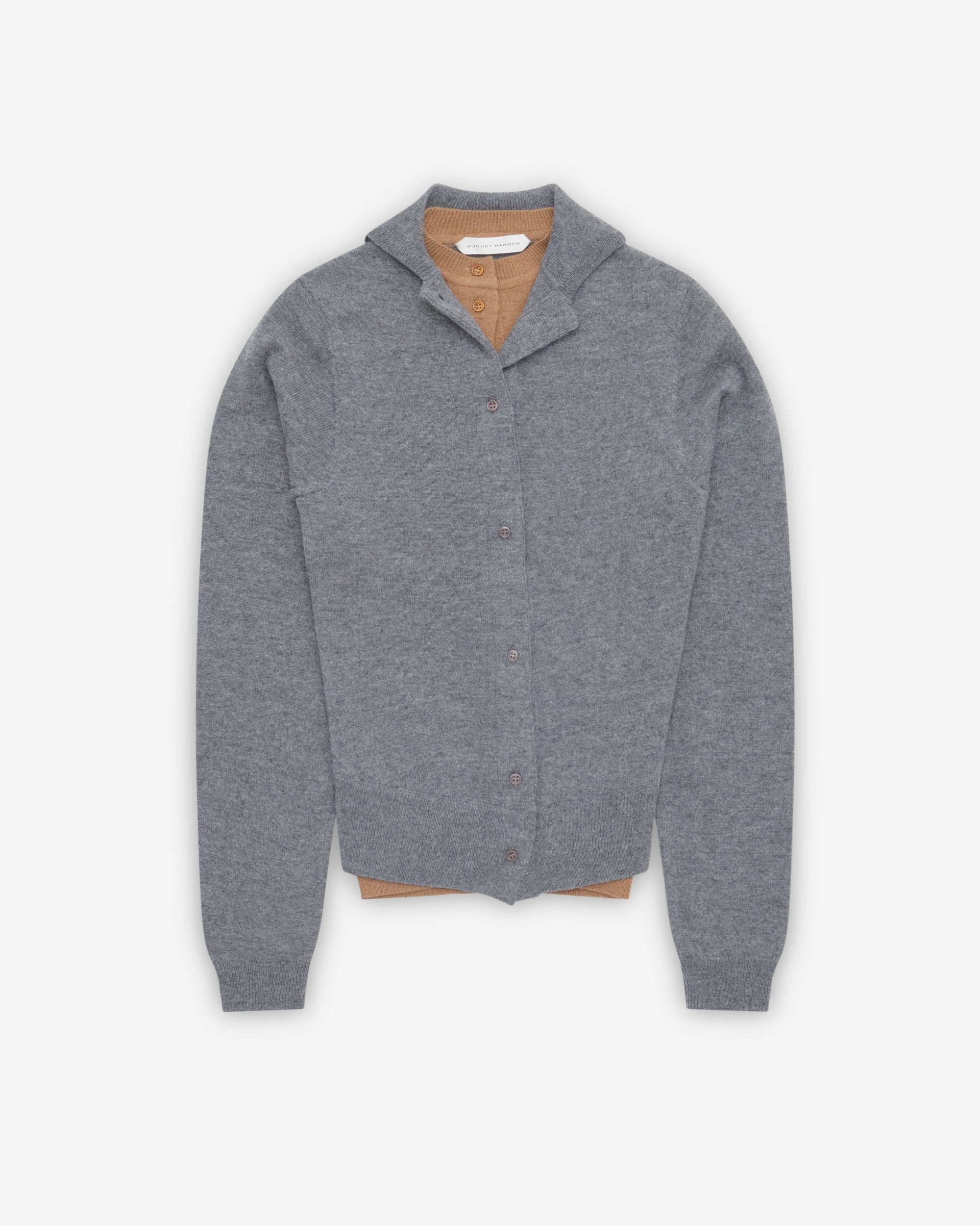 August Barron: Women's Double Cardigan (Grey/Beige) | DSMNY E-SHOP