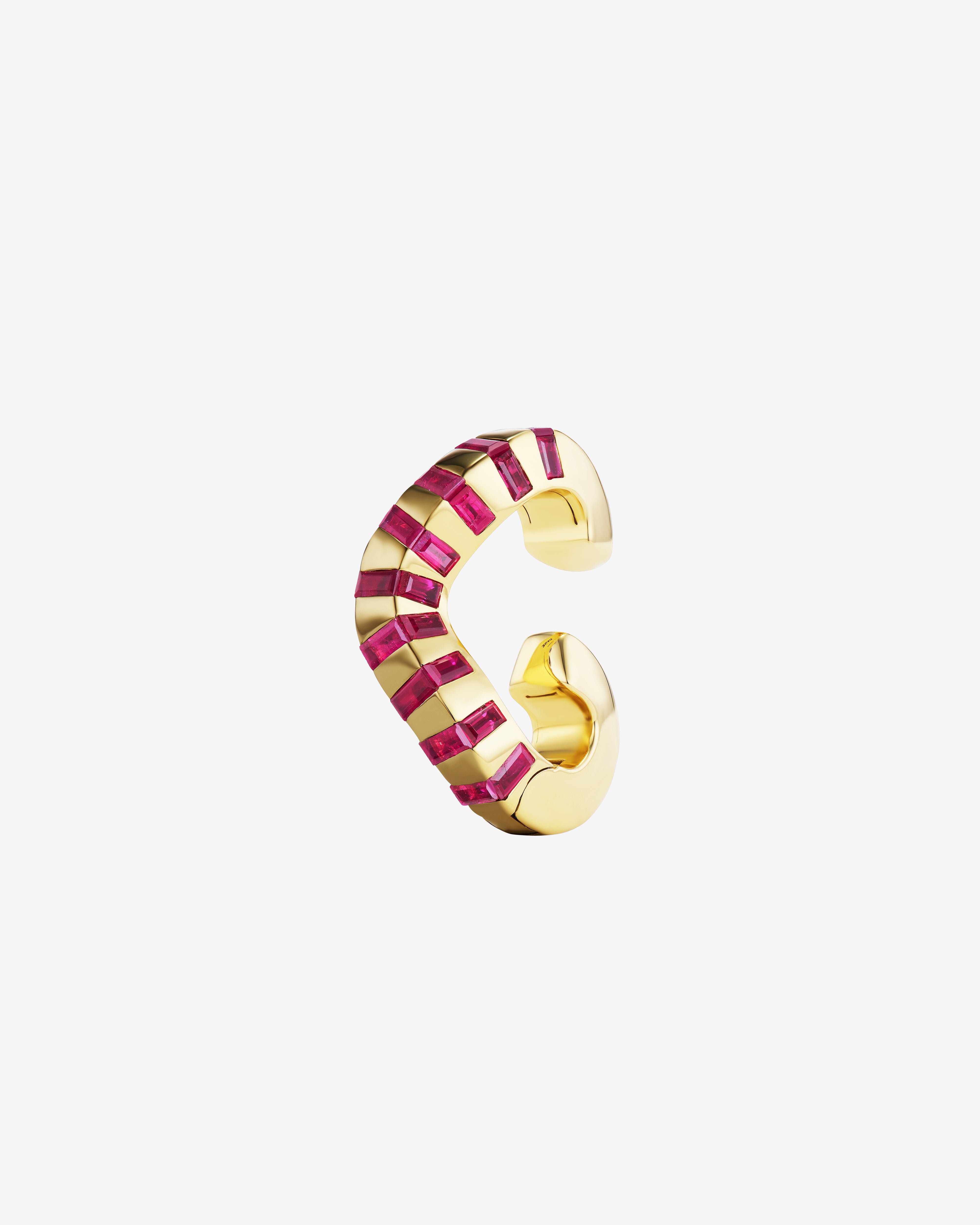 Dyne: Women's Nemes Ear Cuffs (Yellow Gold/Ruby) | DSMNY E-SHOP