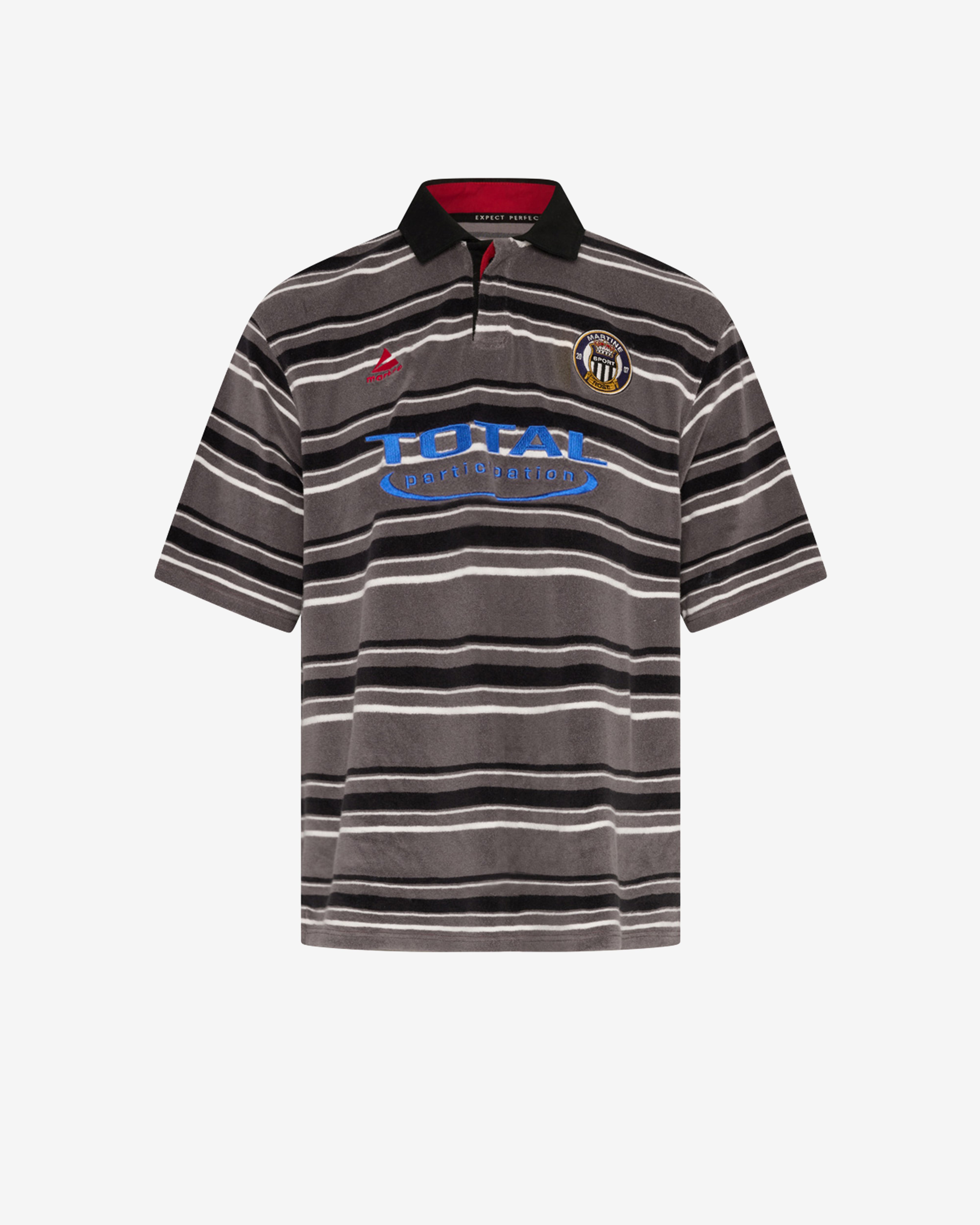 Martine Rose: Men's Oversized Short Sleeve Polo (Grey) | DSMNY E-SHOP