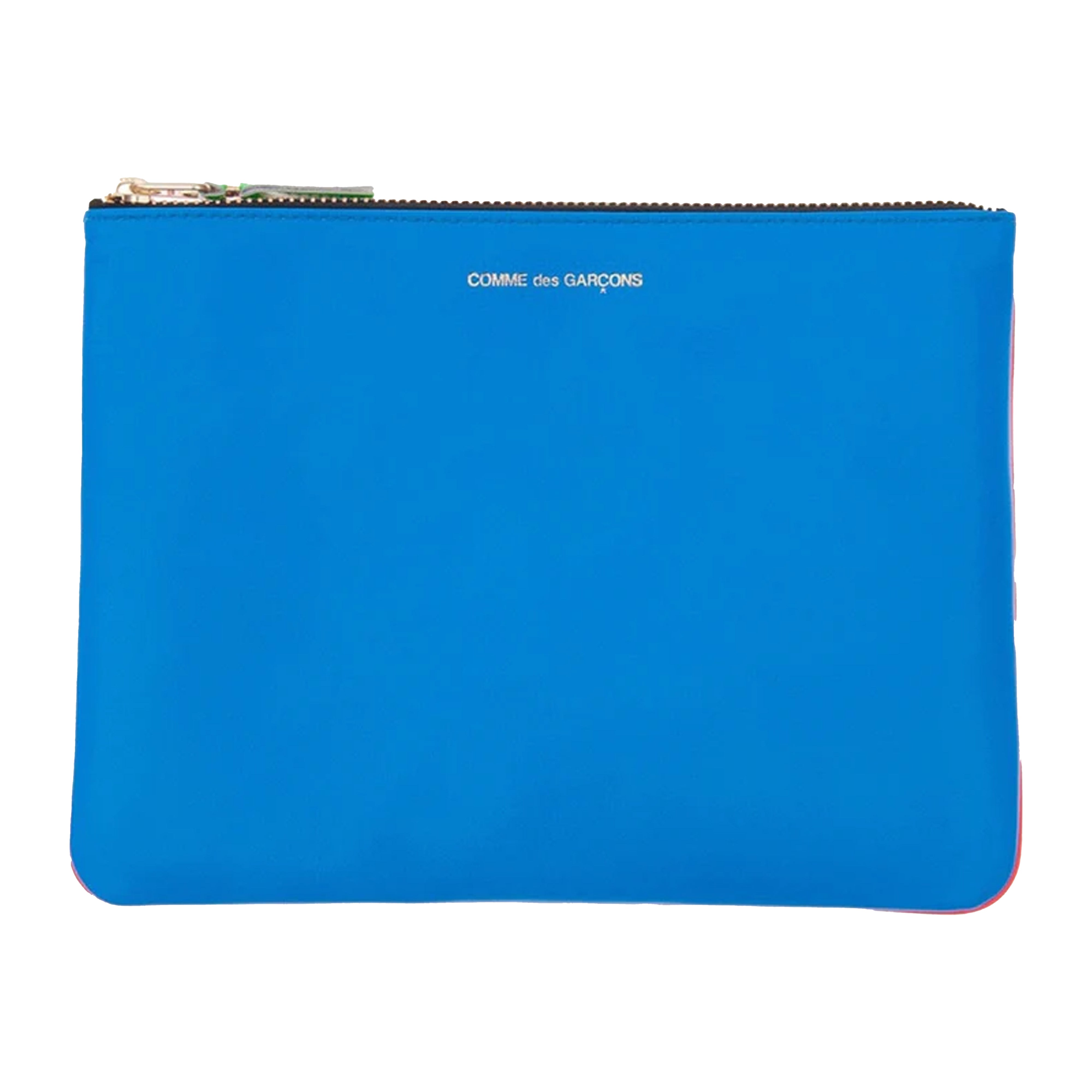 CDG Wallet: Classic Leather Zip Pouch (Blue SA5100C) | DSMNY E-SHOP