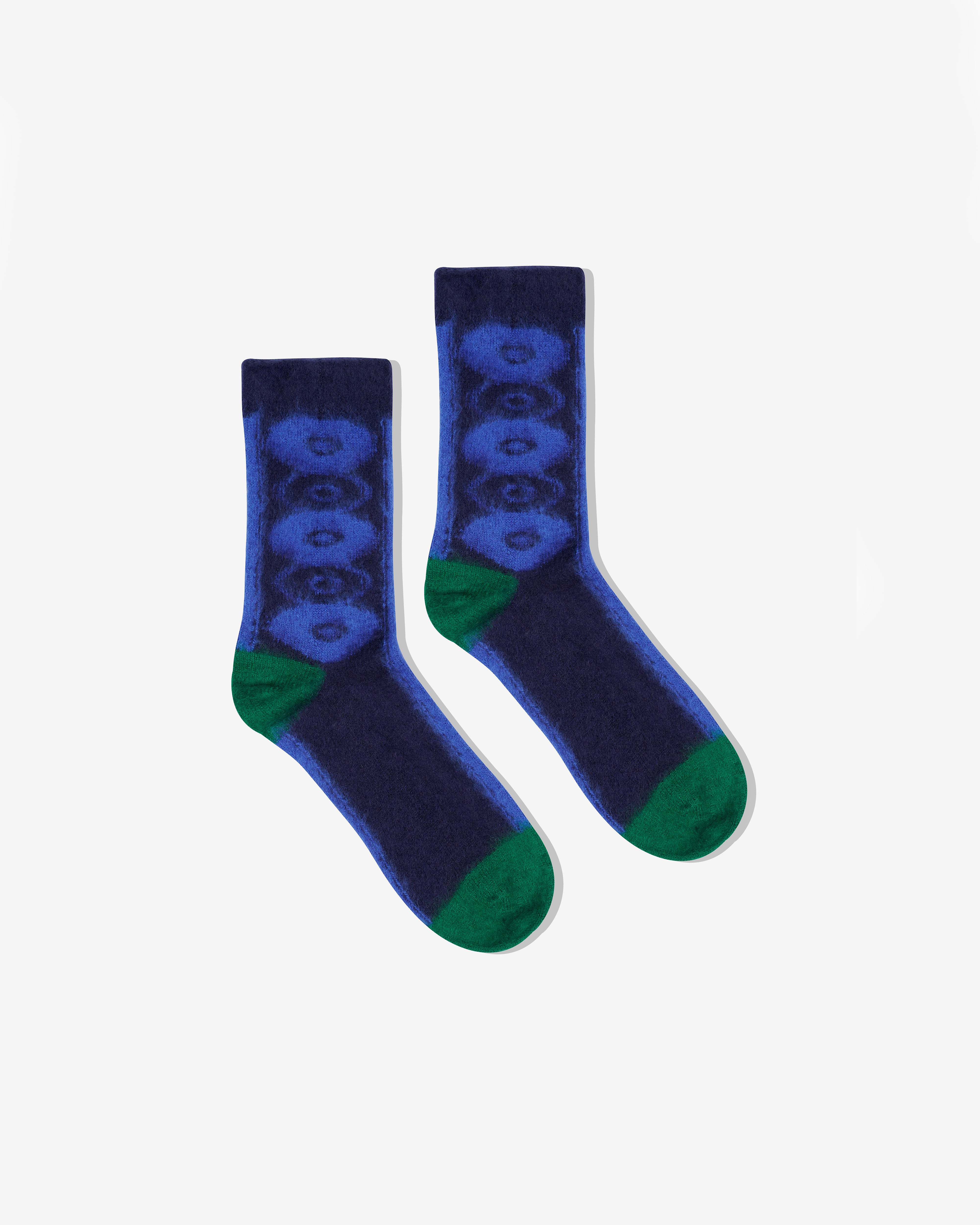 Brain Dead: Men's Brushed Oval Argyle Socks (Blue) | DSMNY E-SHOP