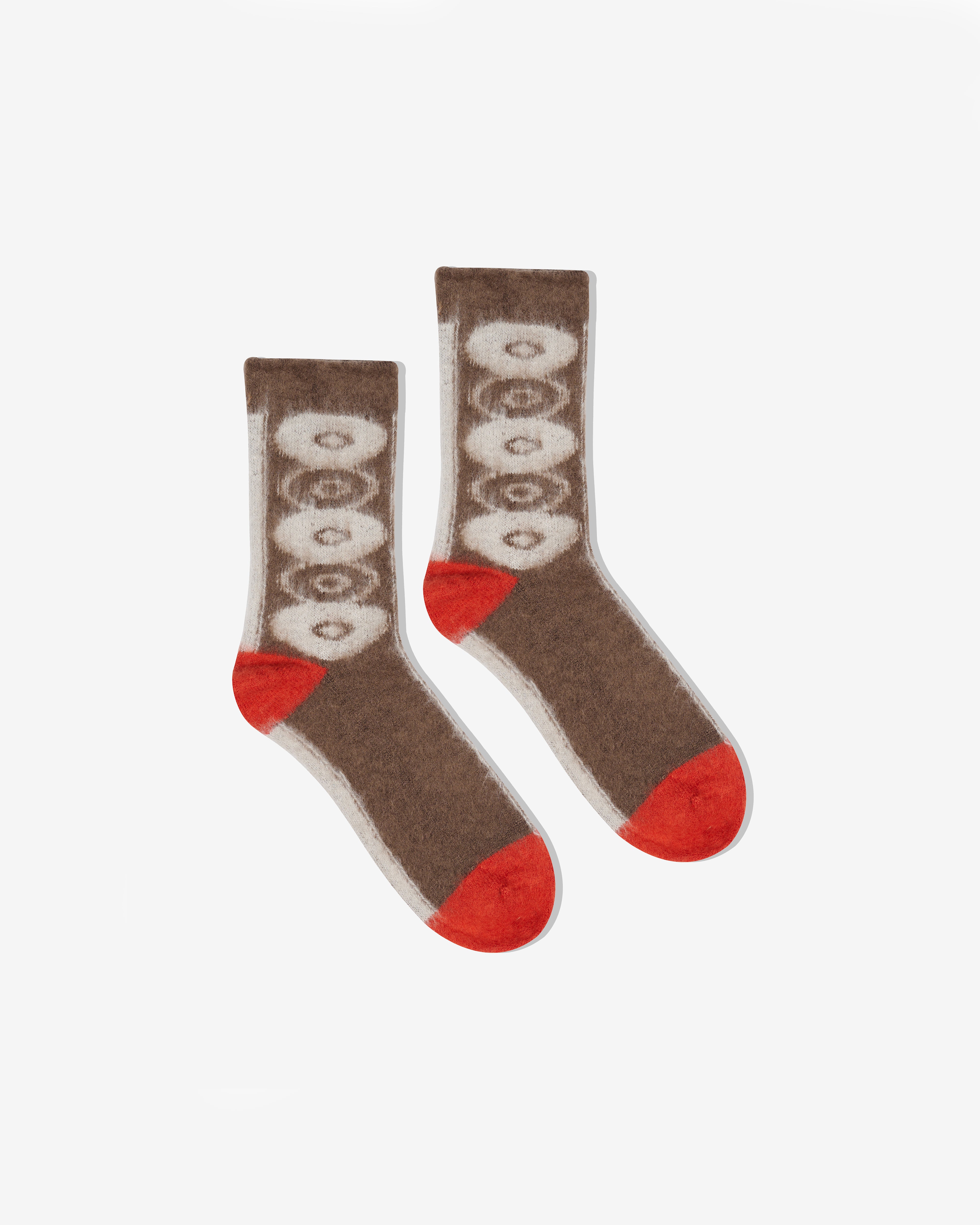 Brain Dead: Men's Brushed Oval Argyle Socks (Brown) | DSMNY E-SHOP
