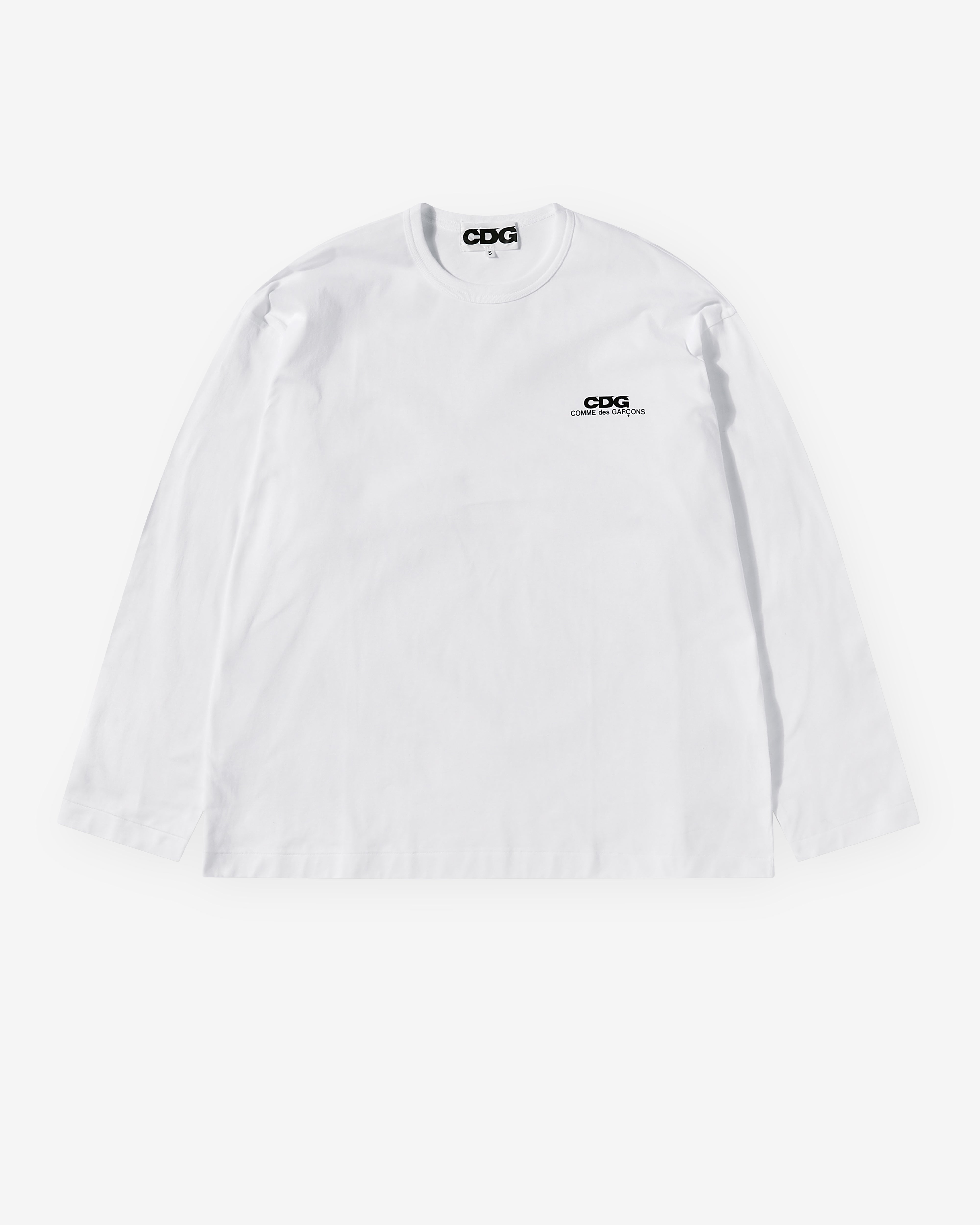 CDG: Small Logo Longsleeve T-Shirt (White) | DSMNY E-SHOP