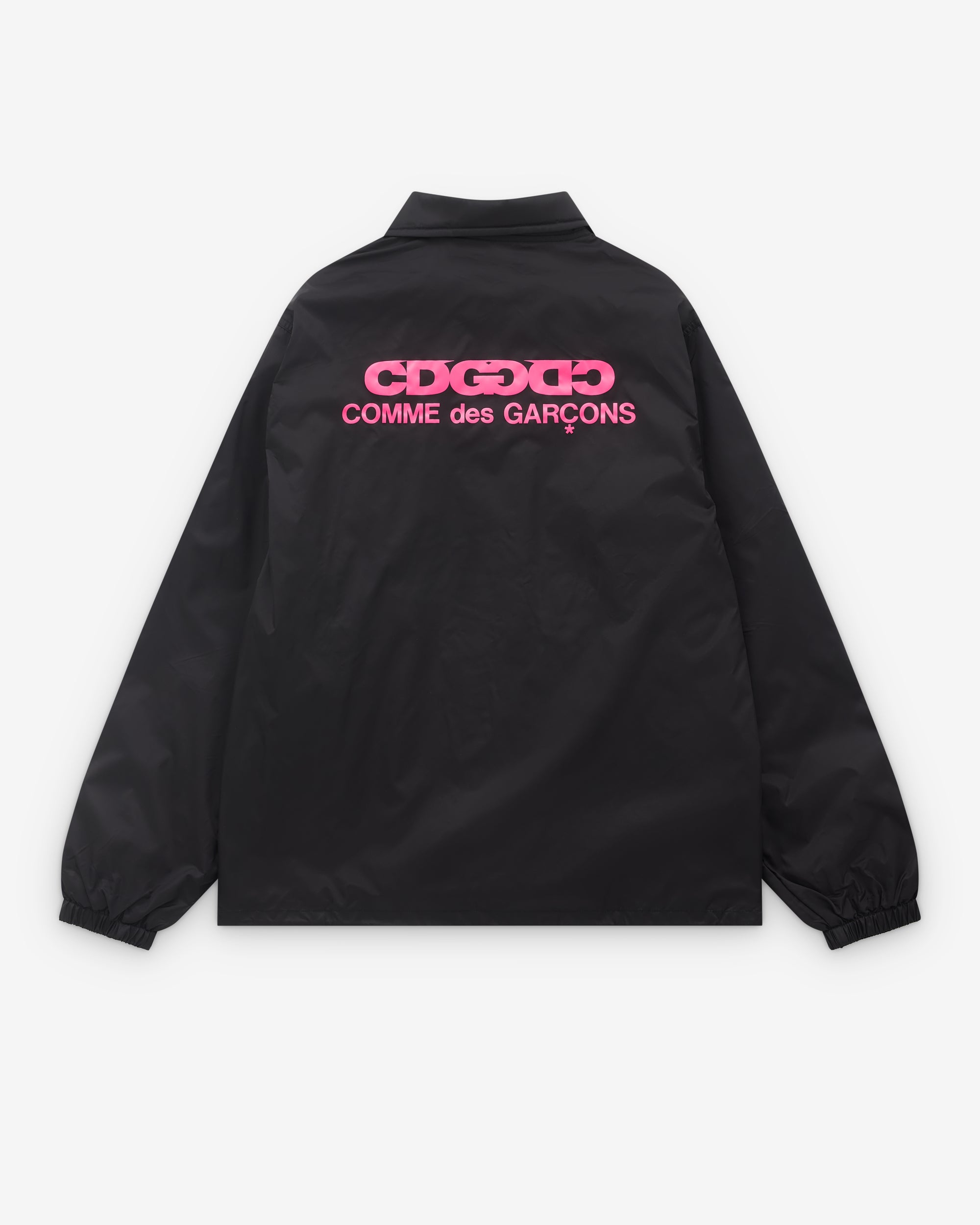 CDG: Pink Logo Coach Jacket (Black) | DSMNY E-SHOP