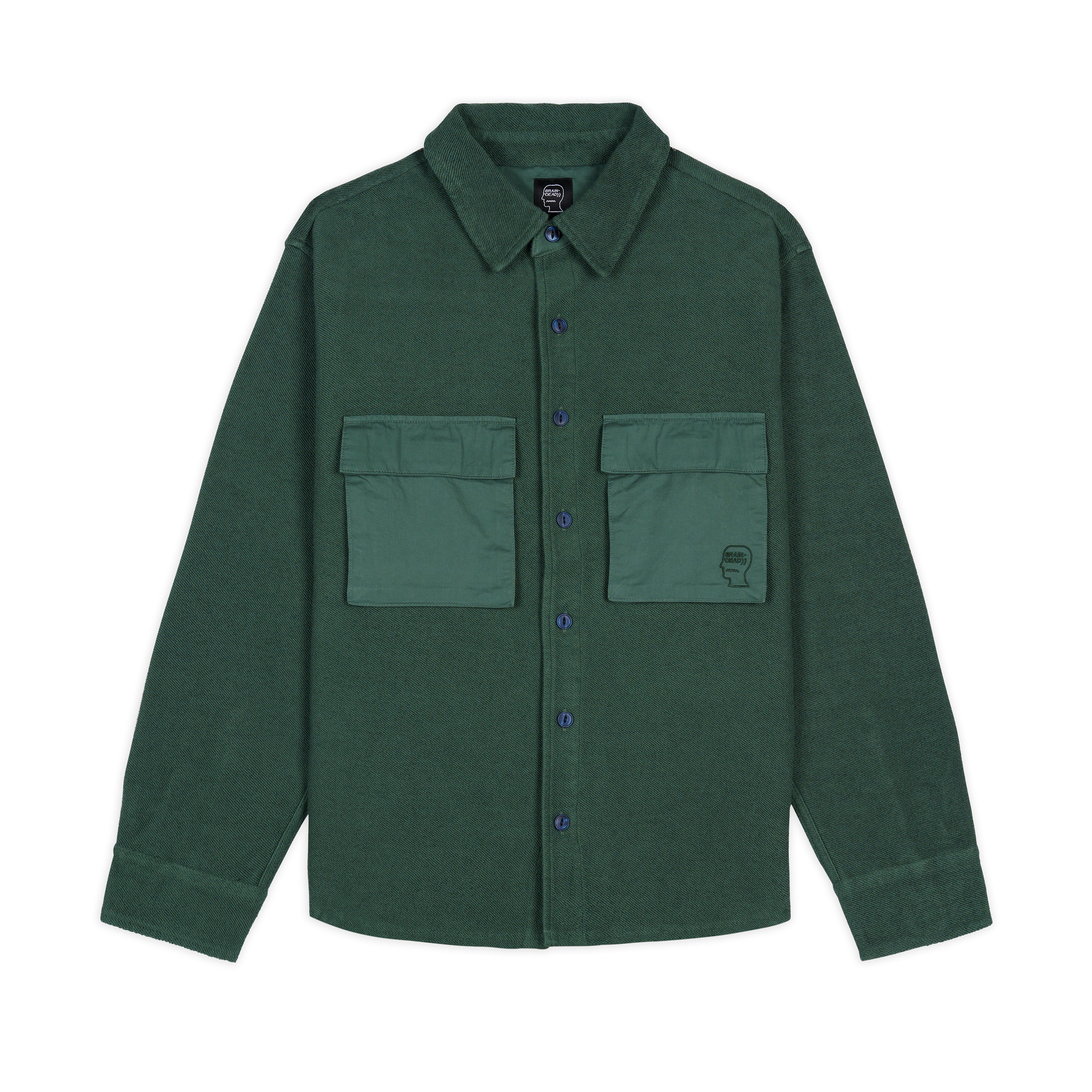 Brain Dead: Men's CPO French Terry Sateen Shirt (Sage) | DSMNY E-SHOP