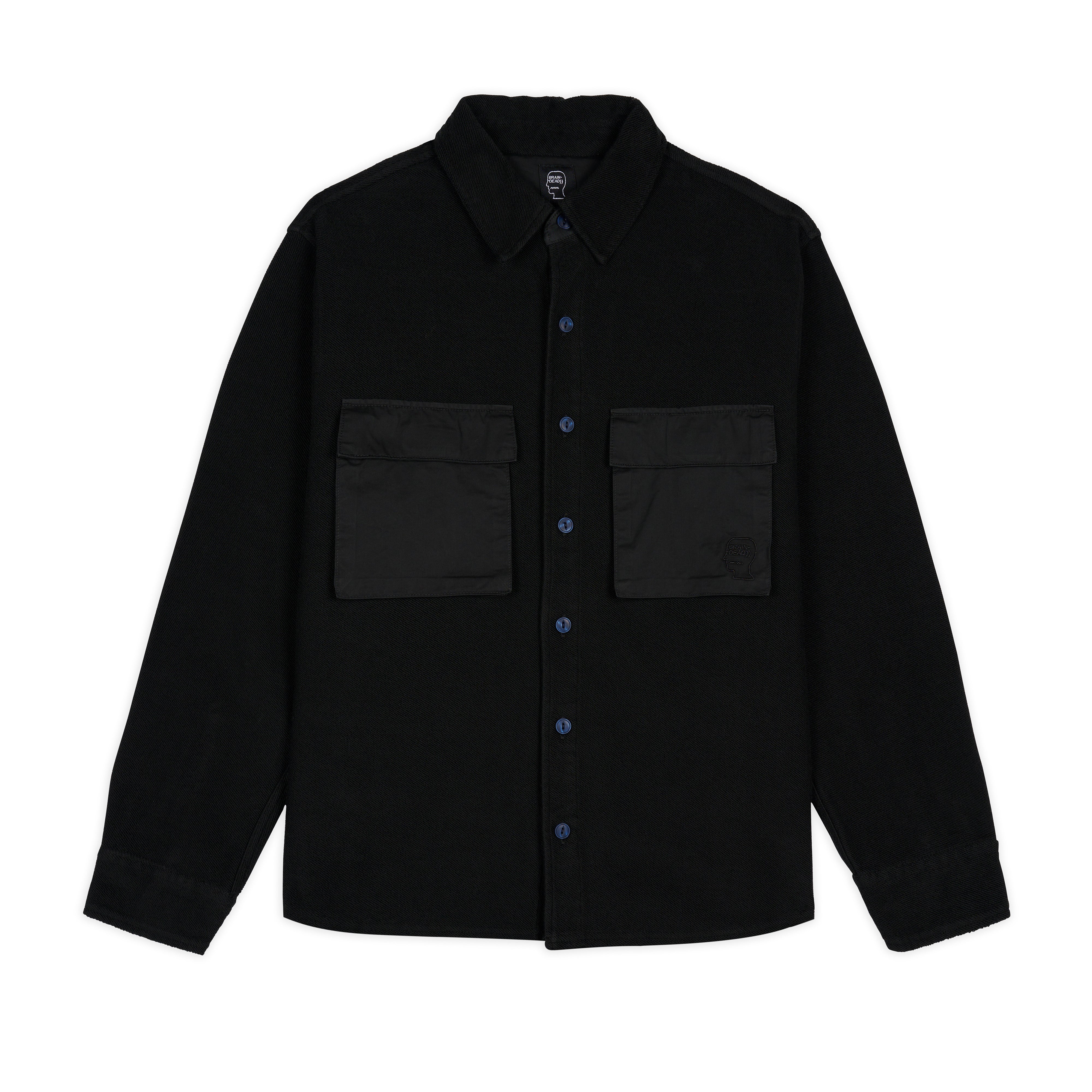 Brain Dead: Men's CPO French Terry Sateen Shirt (Washed Black) | DSMNY ...
