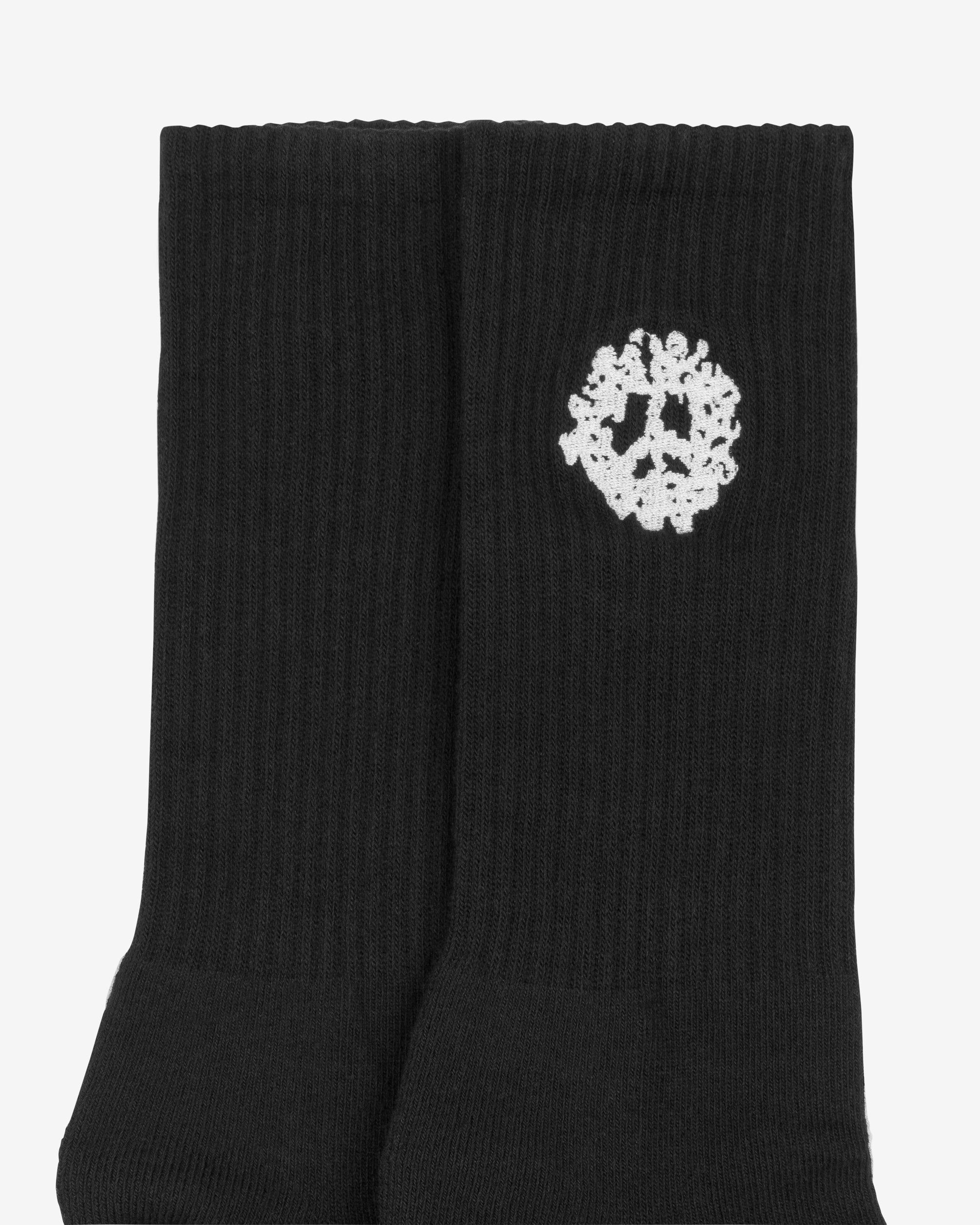 Denim Tears: Peace Wreath Socks (Black) | DSMNY E-SHOP