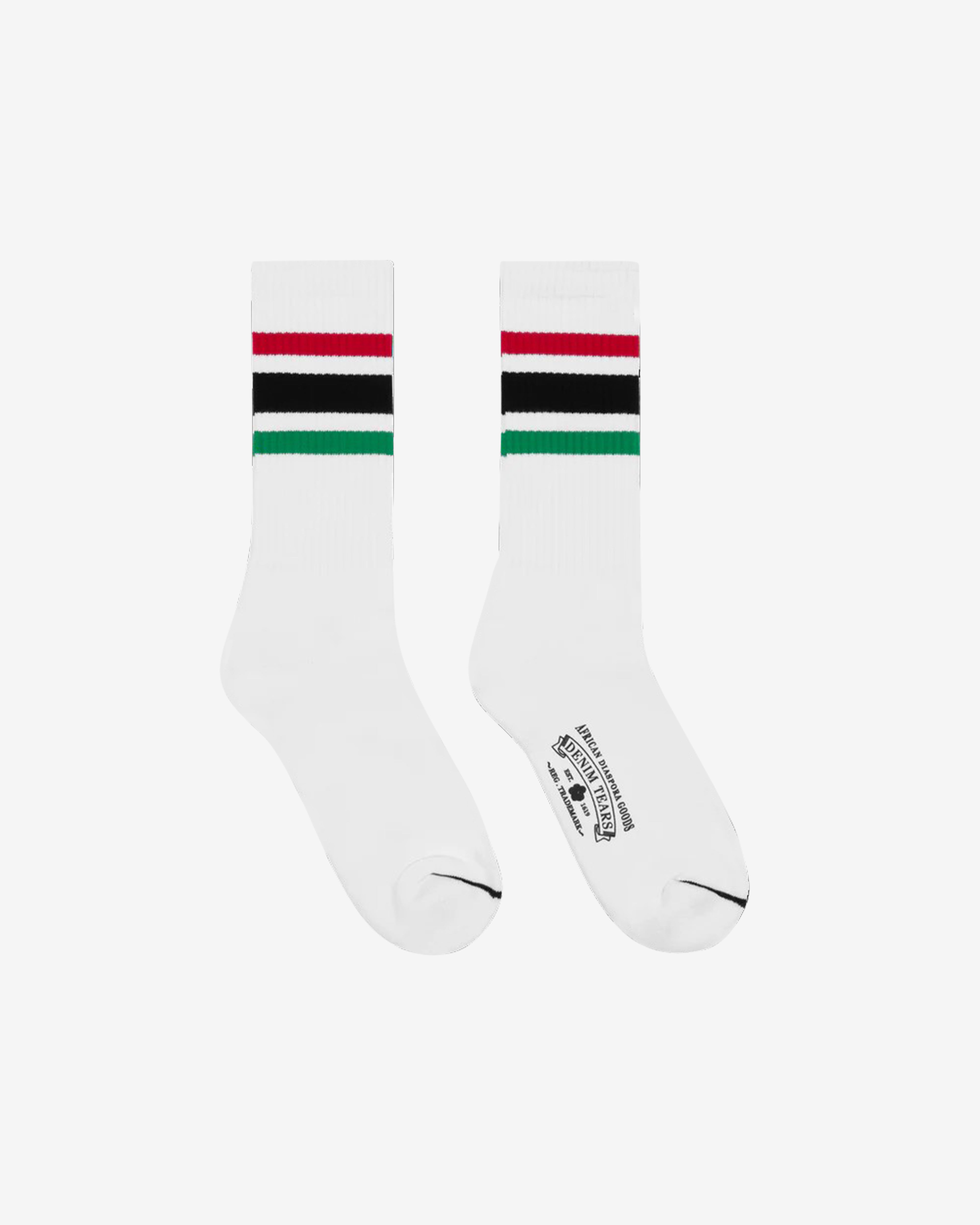 Denim Tears: RBG Socks (White) | DSMNY E-SHOP