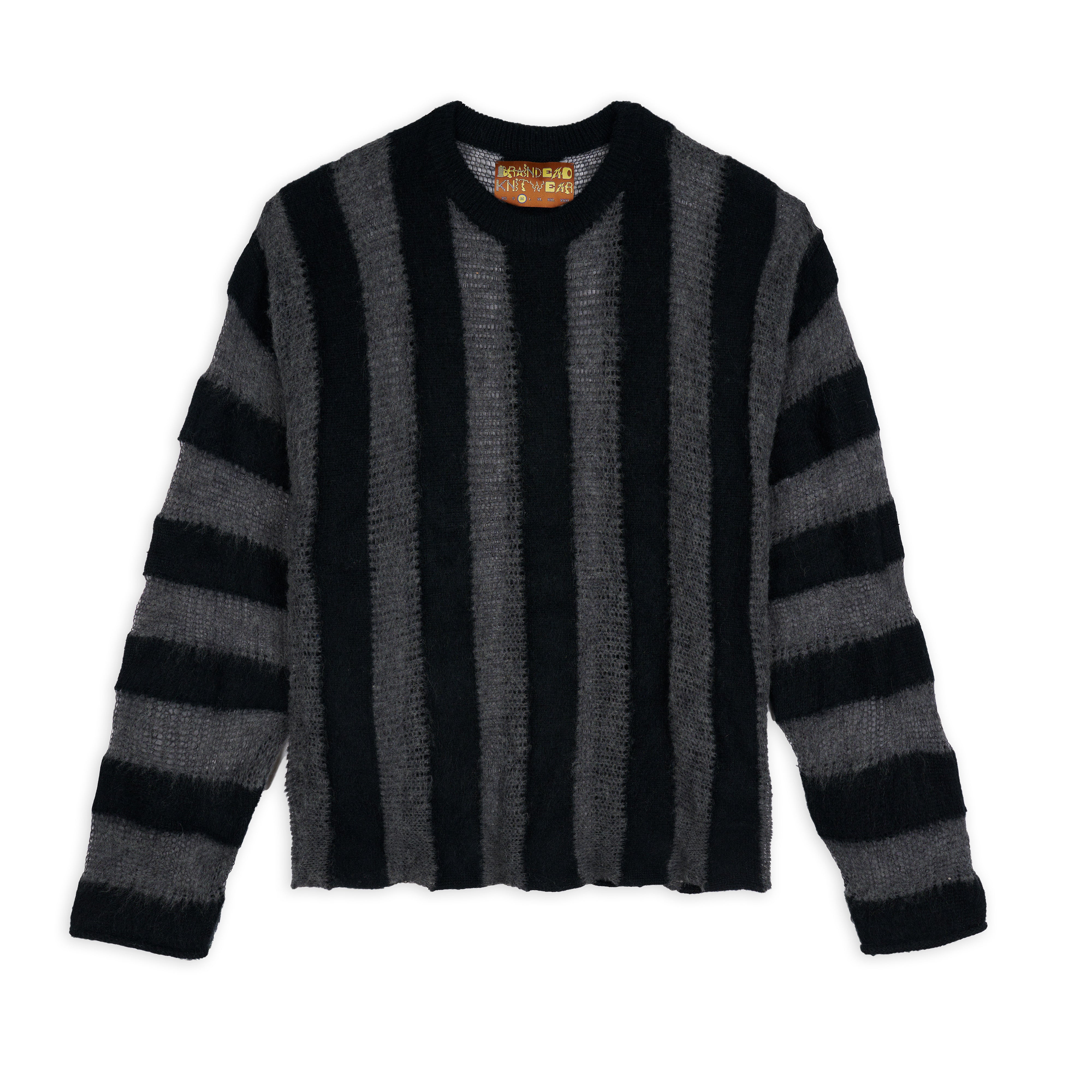 Brain Dead: Men's Fuzzy Threadbare Sweater (Black) | DSMNY E-SHOP
