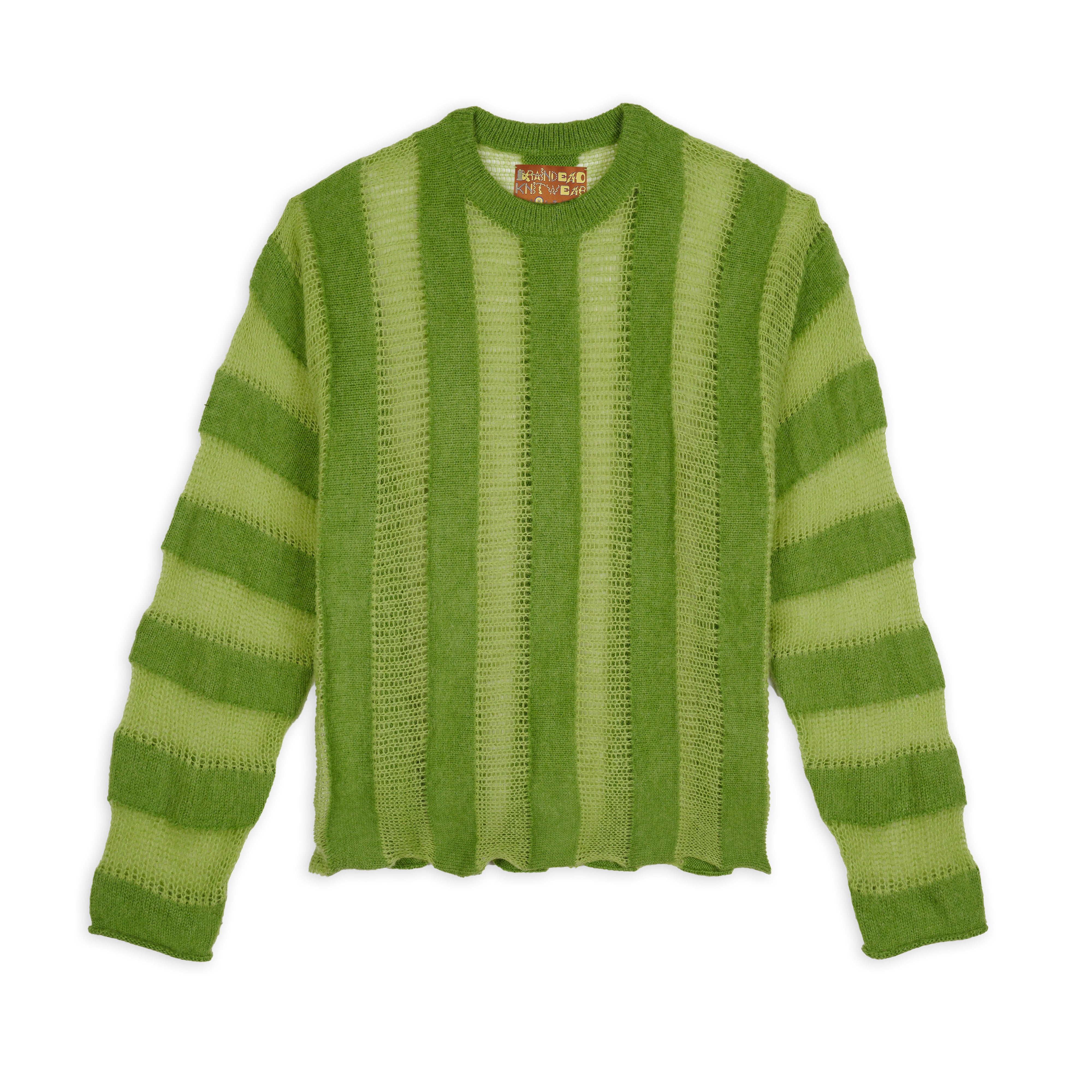 Brain Dead: Men's Fuzzy Threadbare Sweater (Green) | DSMNY E-SHOP