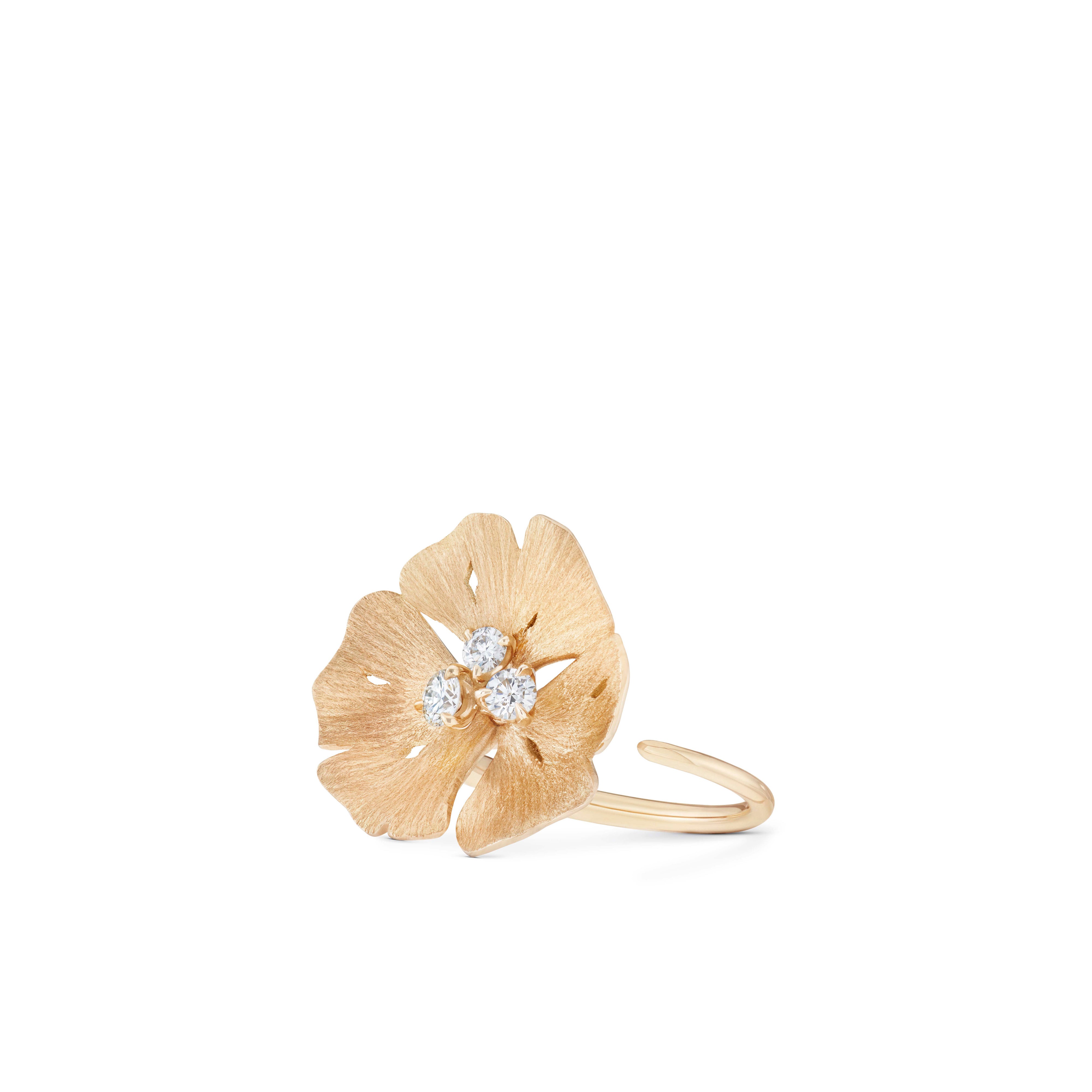 Vever: Ginkgo Ring Small (Yellow Gold) | DSMNY E-SHOP