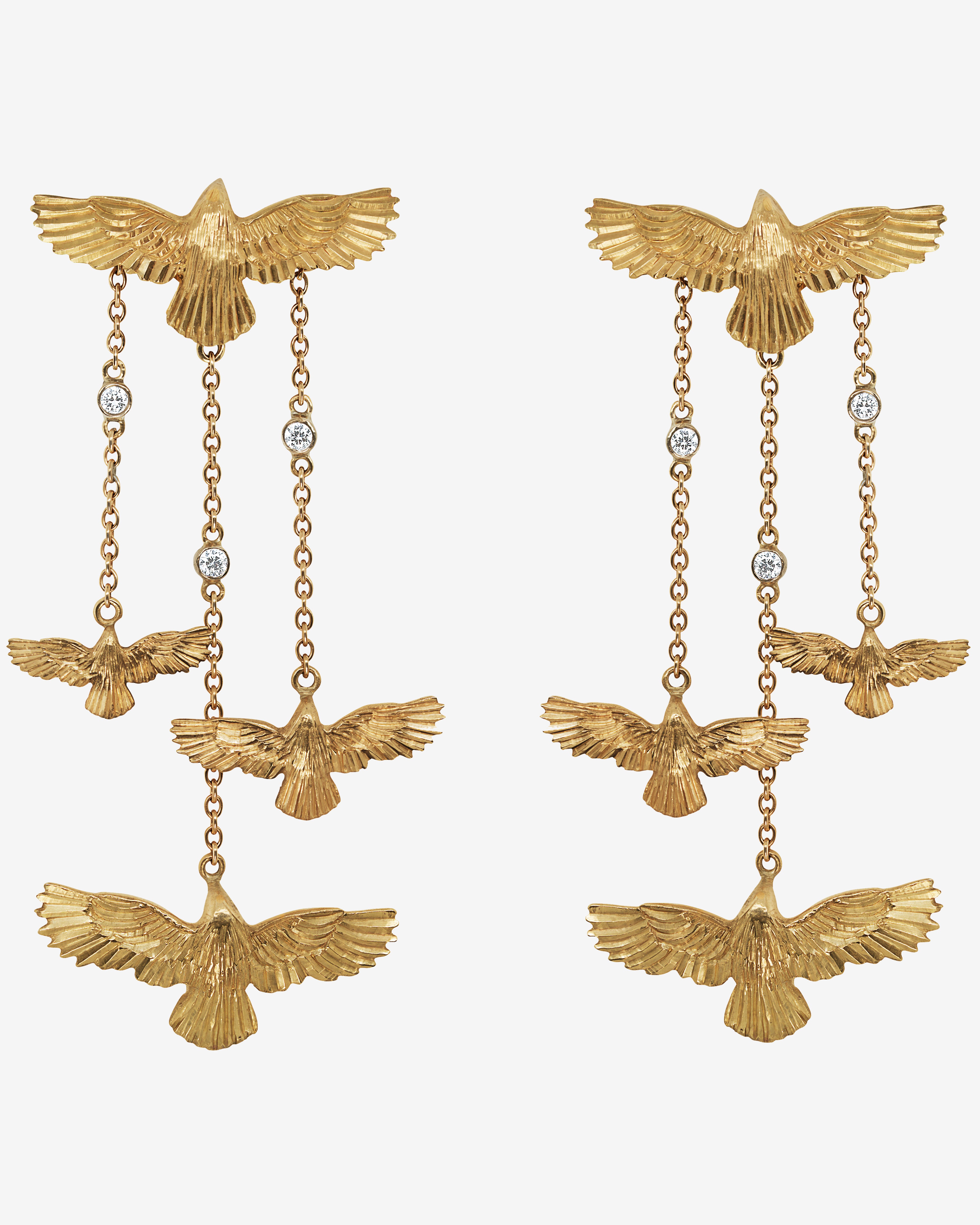 NVW: Women's Honesty Diamond Raven Earrings (Yellow Gold) | DSMNY E-SHOP