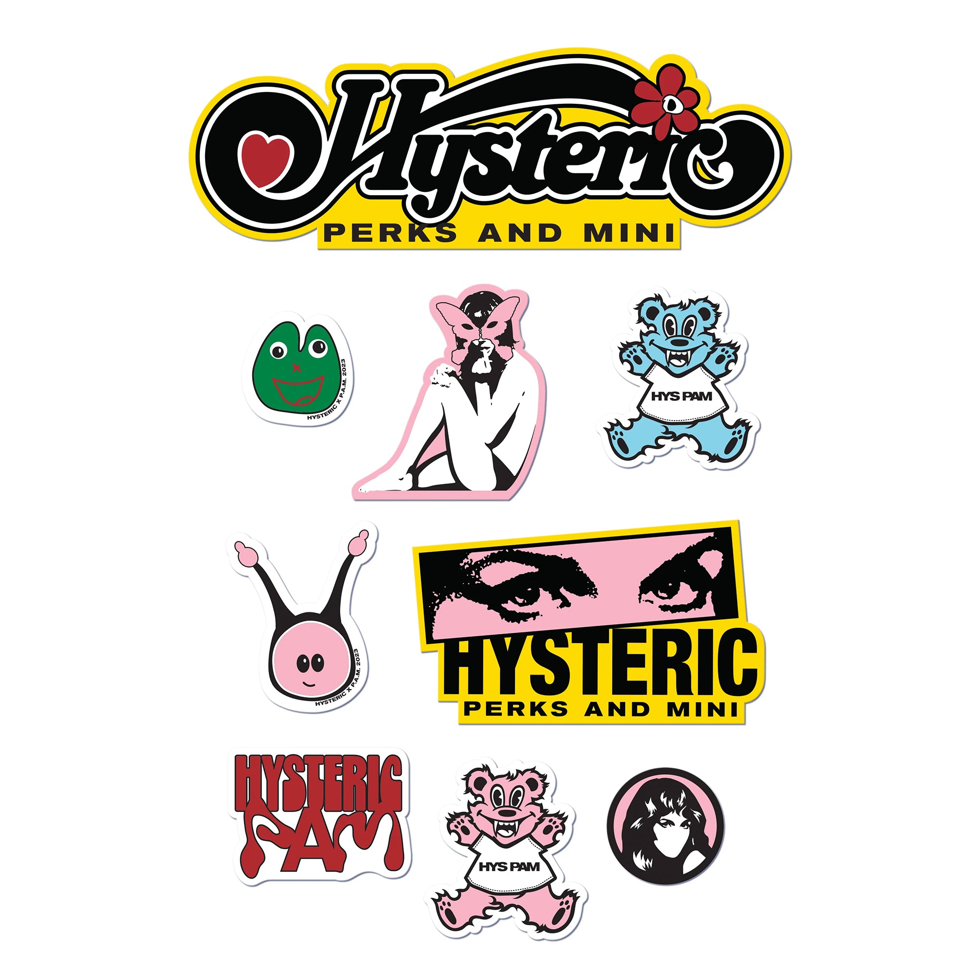 Hysteric Glamour: Perks & Mini Sticker Pack (Multi) | DSMNY E-SHOP