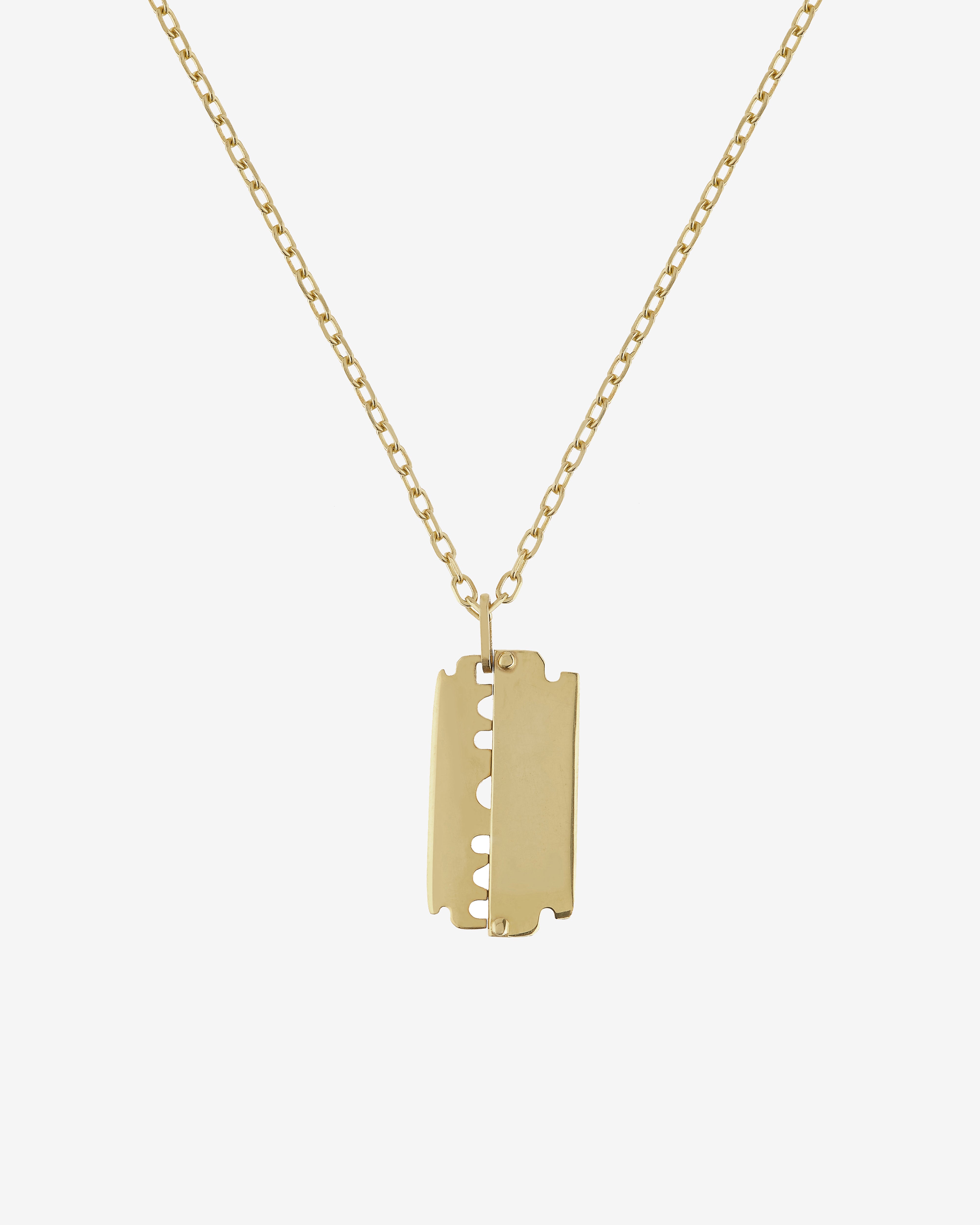 A Vanitas: Razor Dog Tag Small Necklace (Yellow Gold) | DSMNY E-SHOP