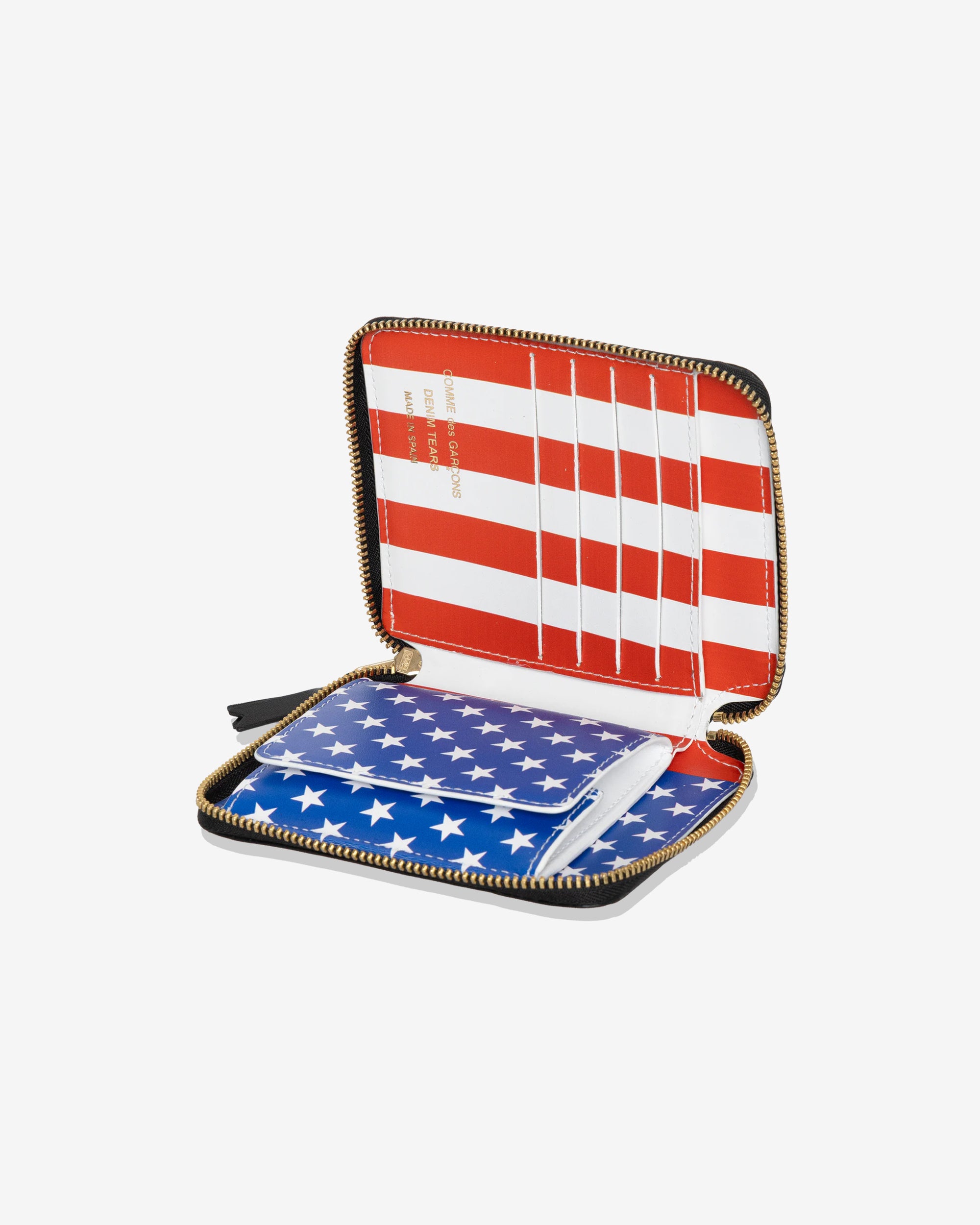 CDG Wallet: Denim Tears Pan Flag Full Zip Around Wallet (Multi) SA2100 ...