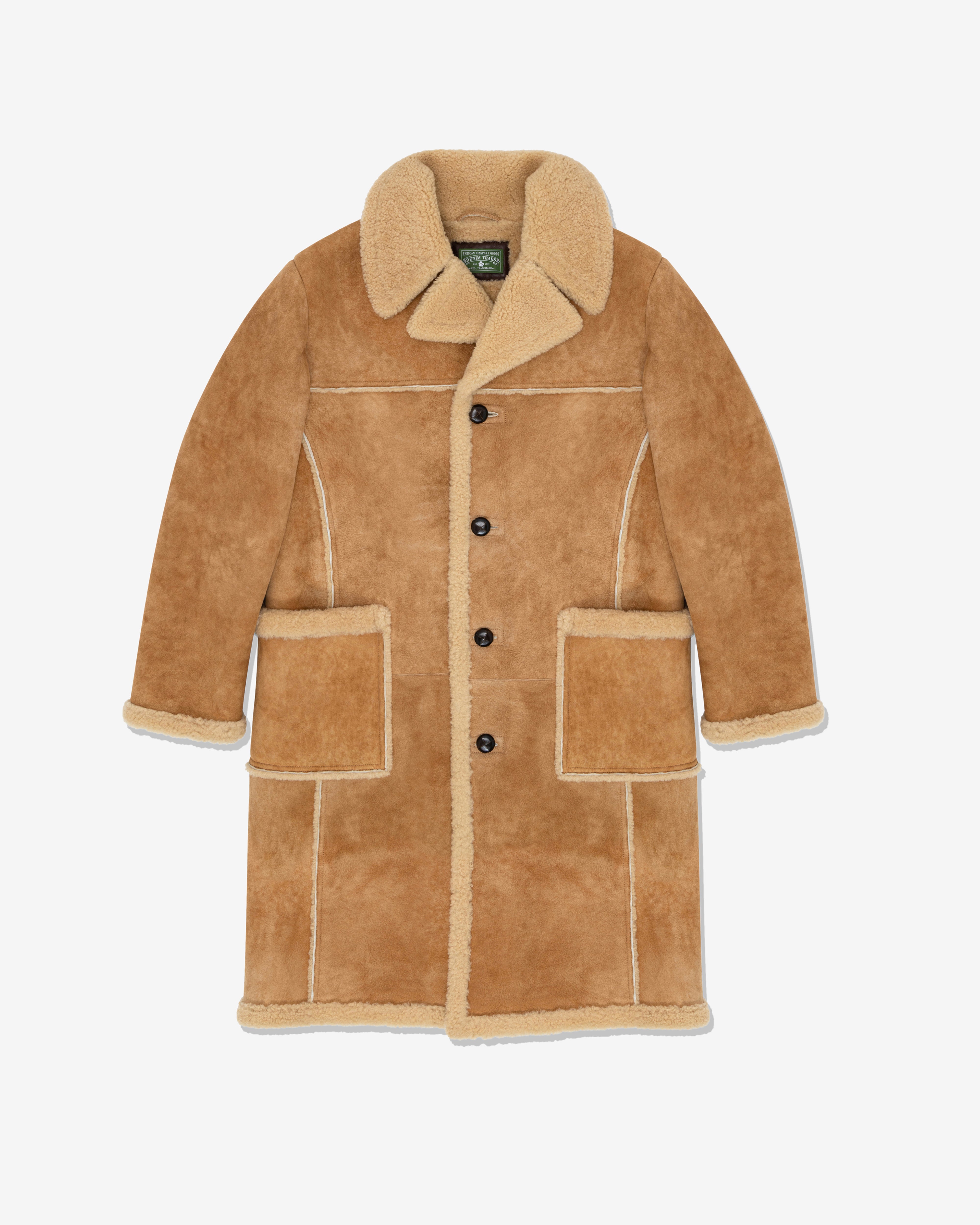 Denim Tears: Men's Winter Recess NYC '23 Shearling Jacket (Tan) | DSMNY ...