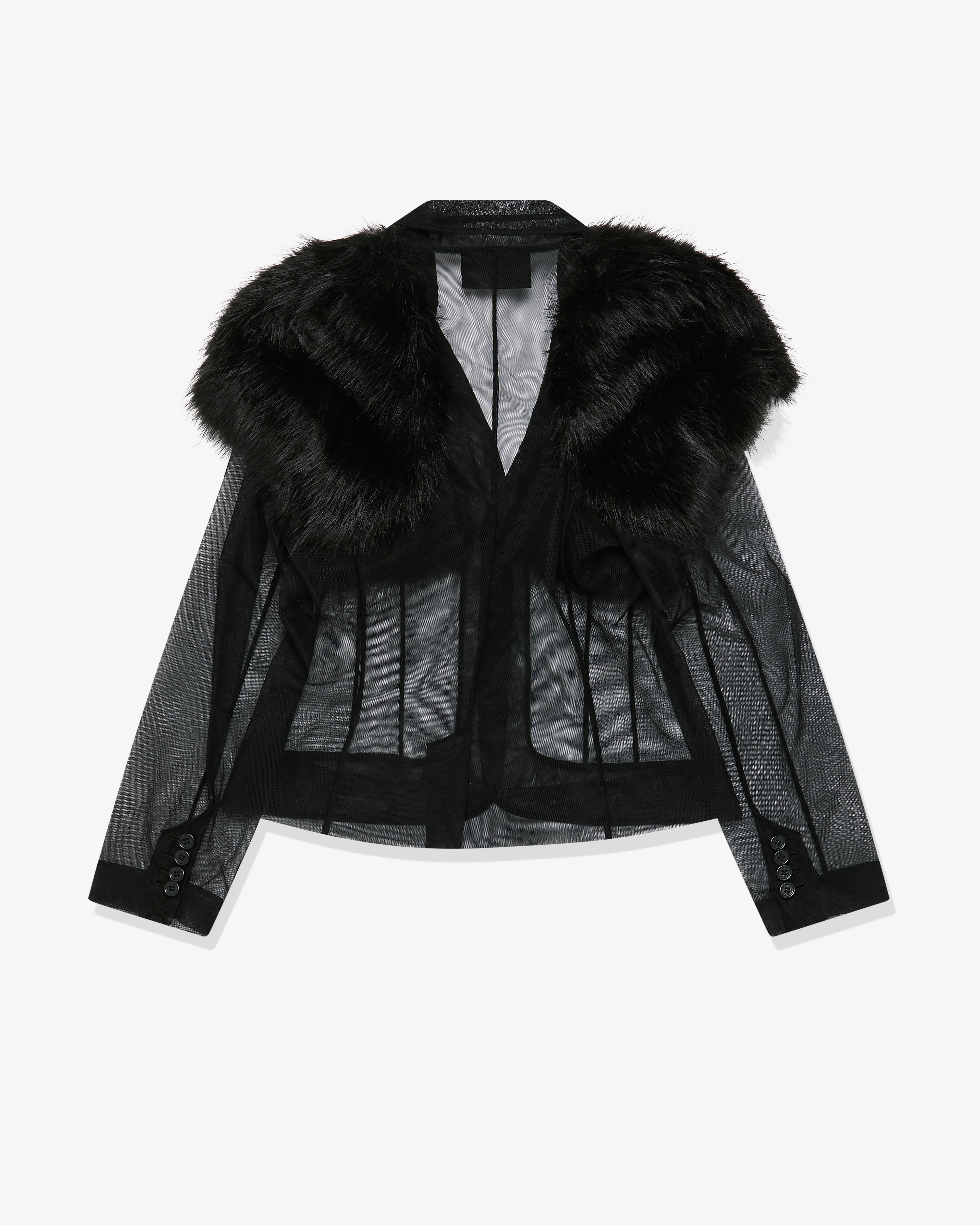 Simone Rocha: Women's Faux Fur Detail Jacket (Black) | DSMNY E-SHOP
