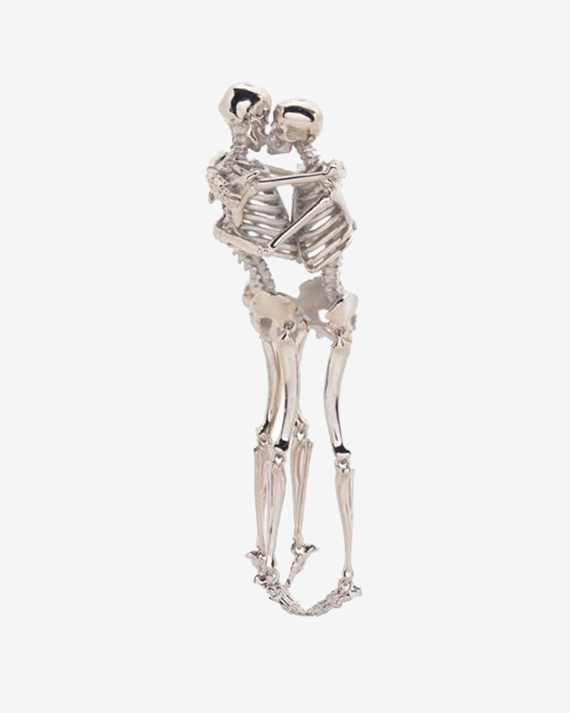 Raf Simons: Men's Kissing Skeleton Earring (Silver) | DSMNY E-SHOP