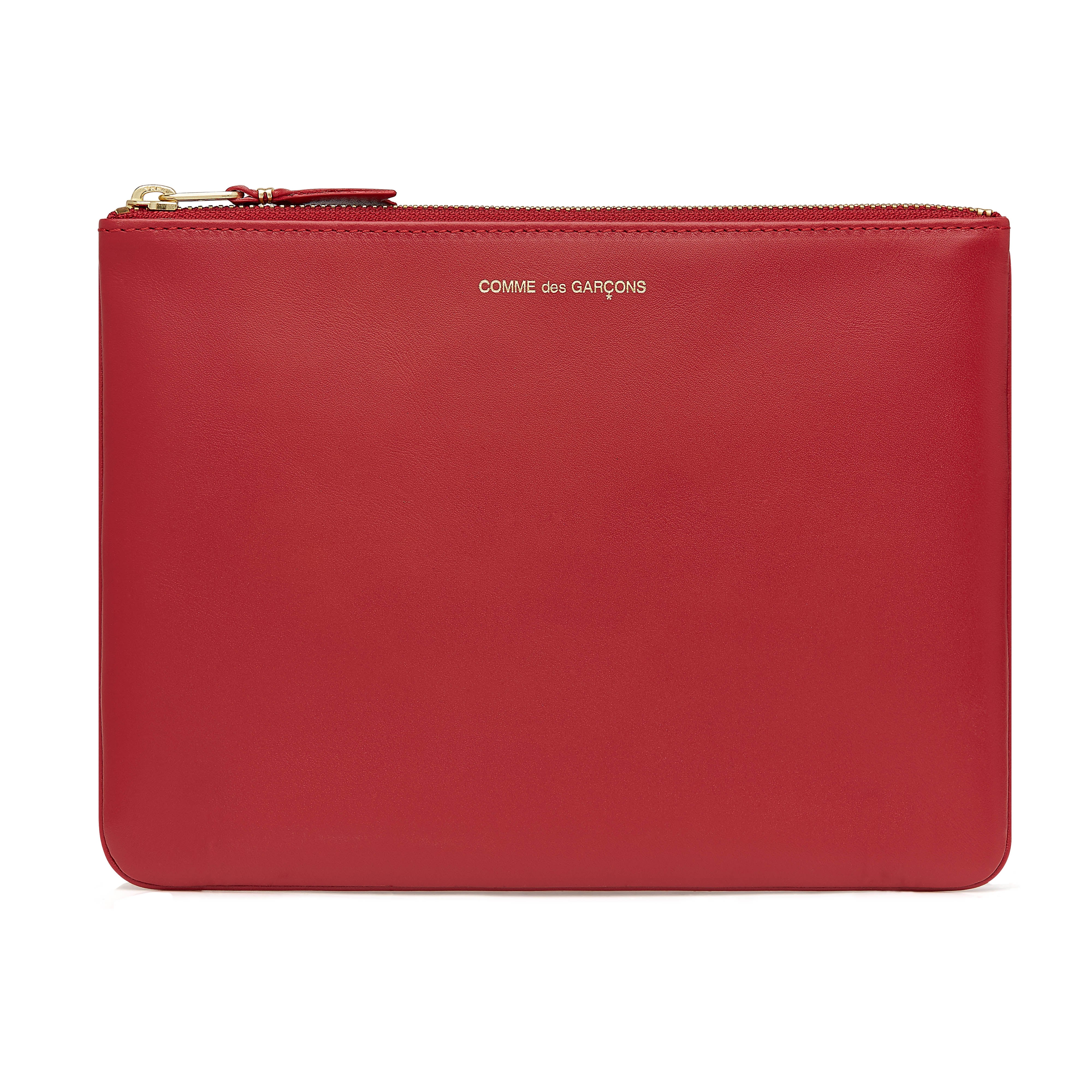CDG Wallet: Classic Leather Zip Pouch (Red SA5100C) | DSMNY E-SHOP