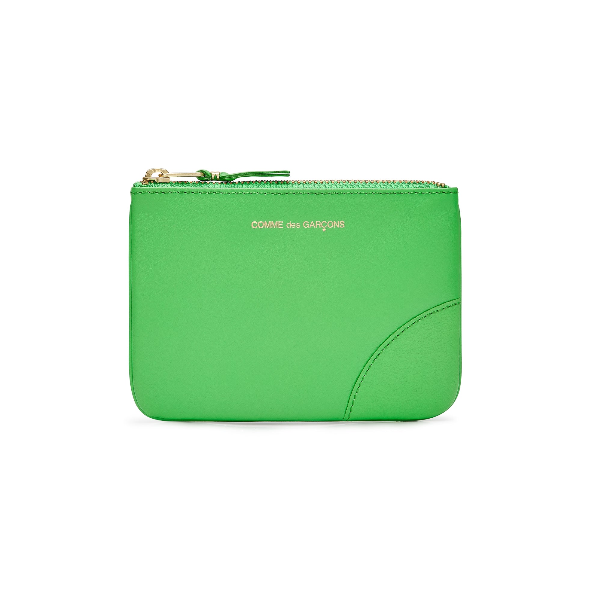 CDG Wallet: Classic Leather Zip Pouch (Green SA8100C) | DSMNY E-SHOP