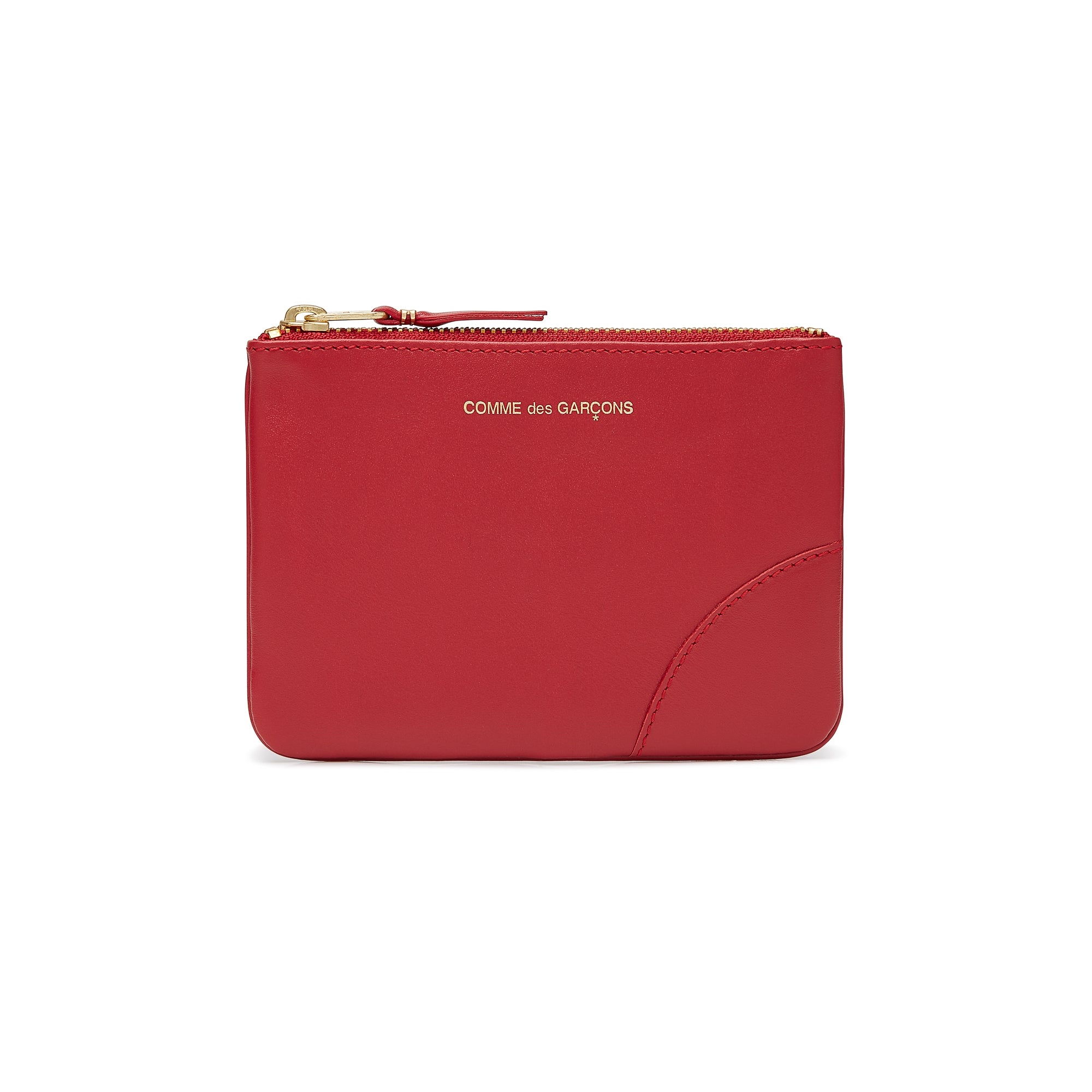 CDG Wallet: Classic Leather Zip Pouch (Red SA8100C) | DSMNY E-SHOP
